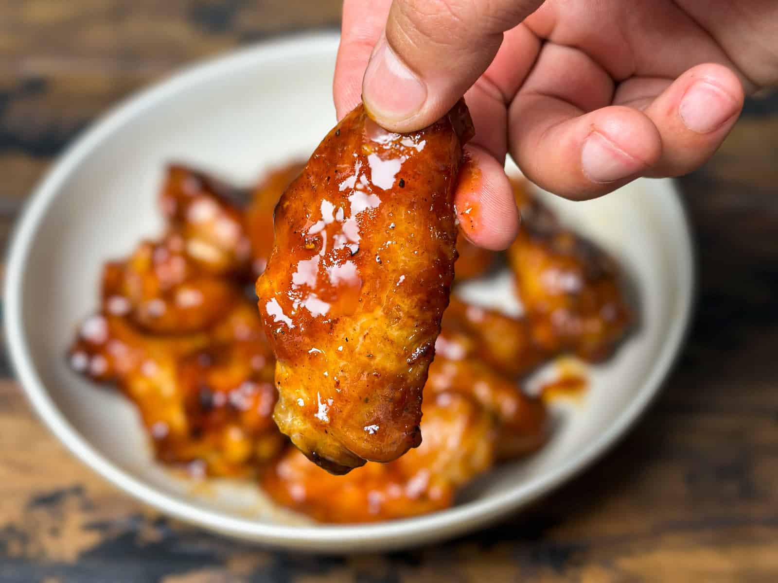 Grilled hot honey bbq wings