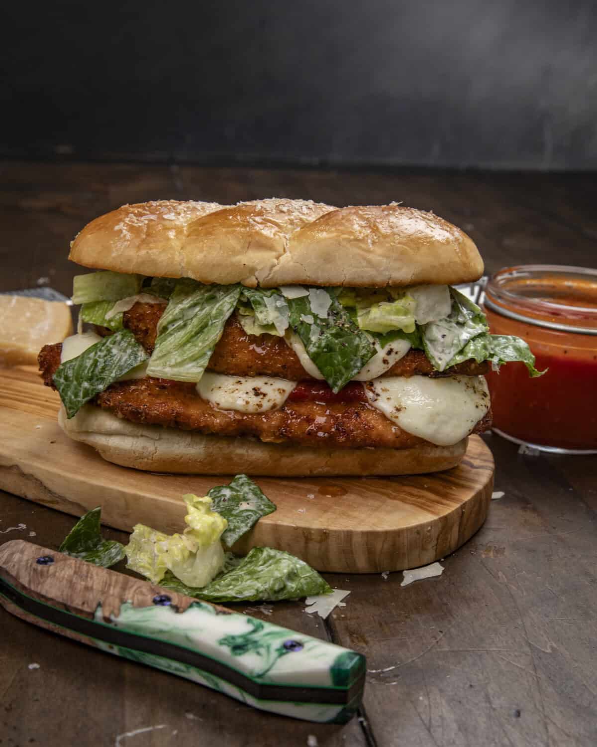 Chicken Parm Caesar Sandwich