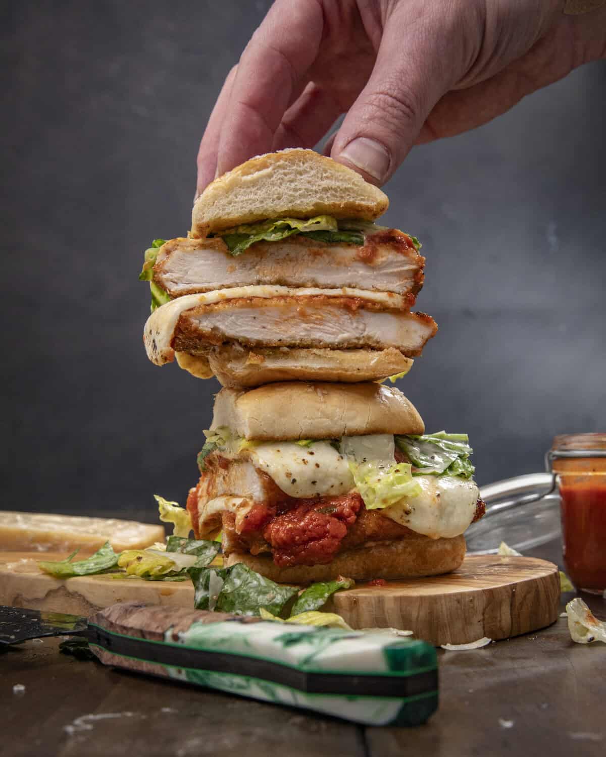 Chicken Parm Caesar Sandwich