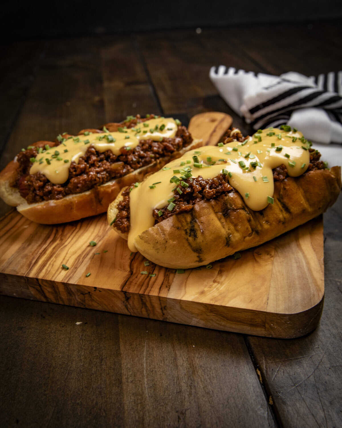 Sloppy Joe Hot Dogs (With cheese sauce)