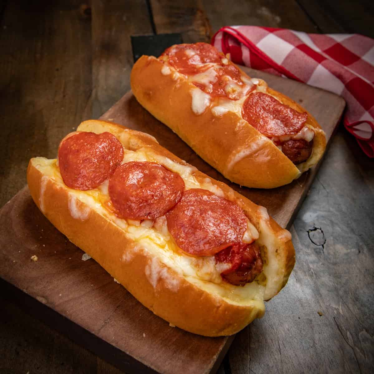 Pepperoni Pizza Hot Dogs (In the Air Fryer)