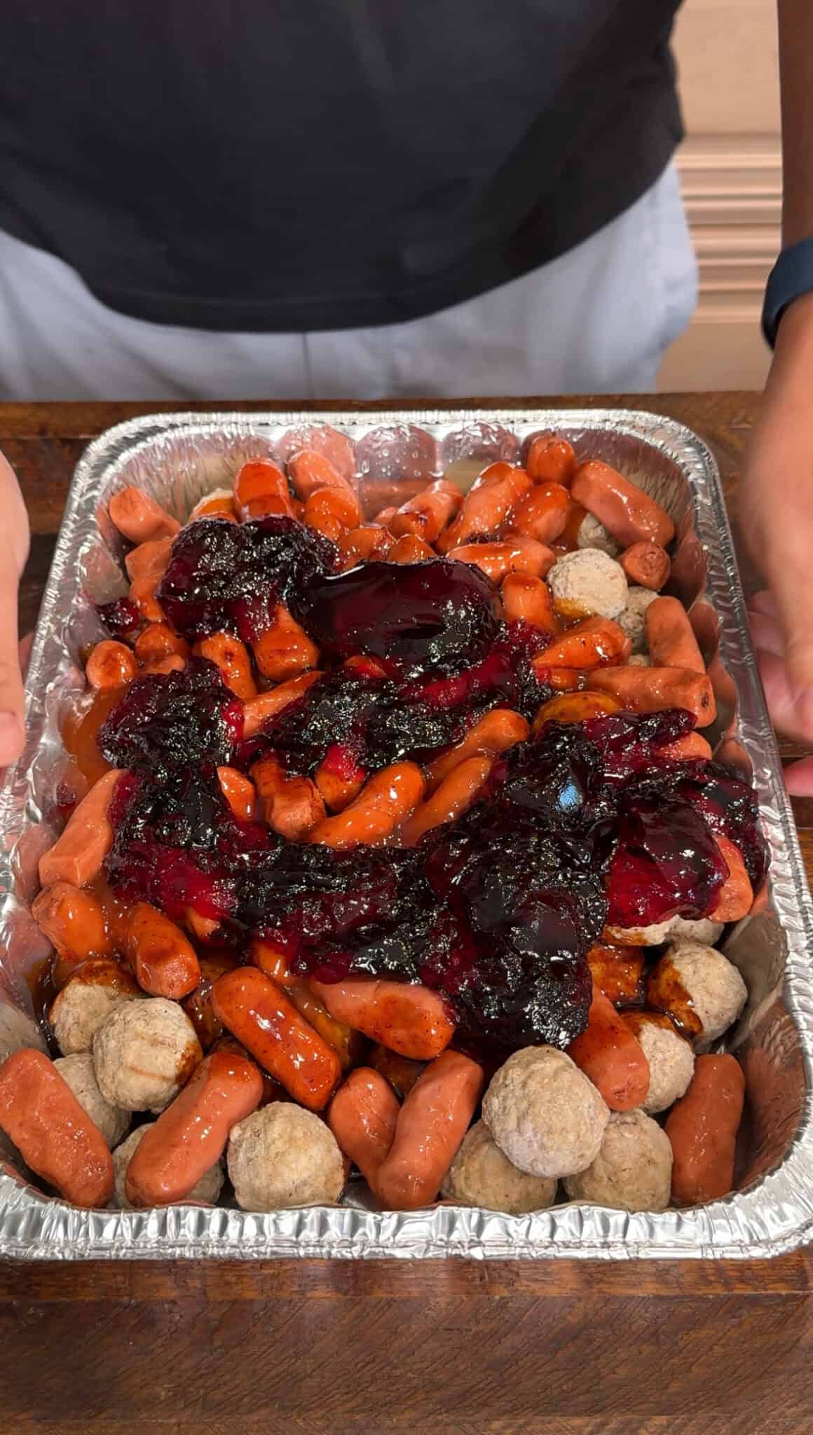 Smoked bbq meatballs and little smokies